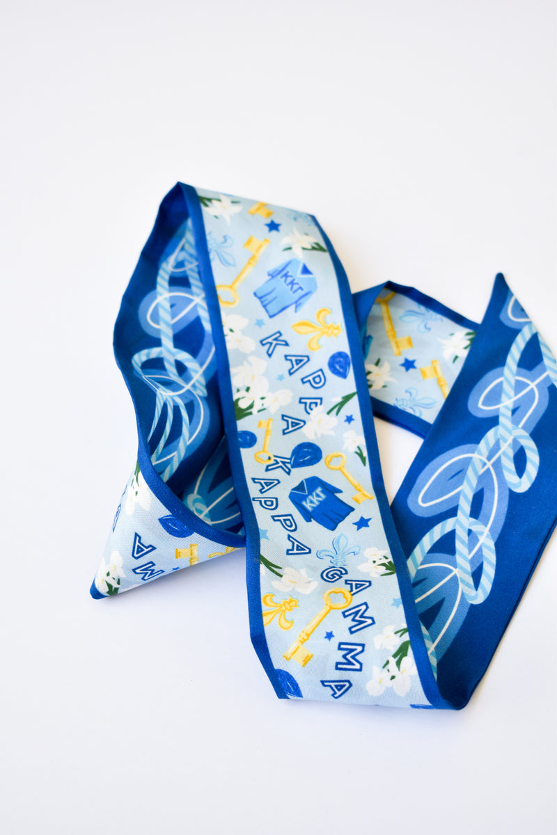 Kappa Kappa Gamma Skinny Scarf – Saturday Silks