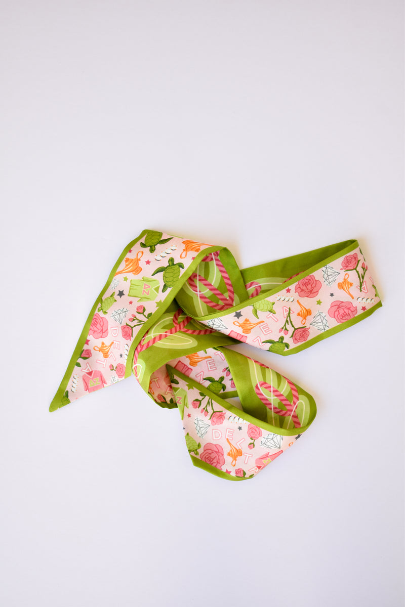 Delta Zeta Skinny Scarf – Saturday Silks