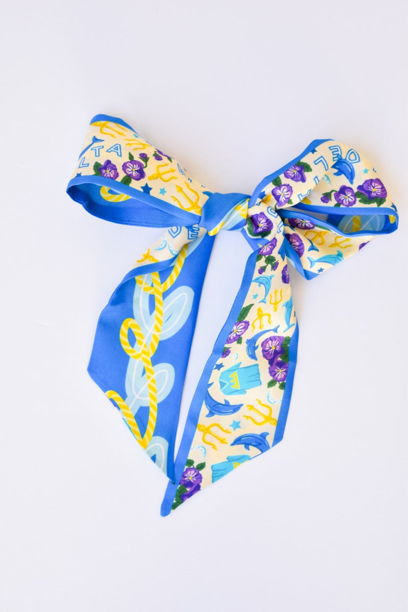 Tri Delta Skinny Scarf – Saturday Silks