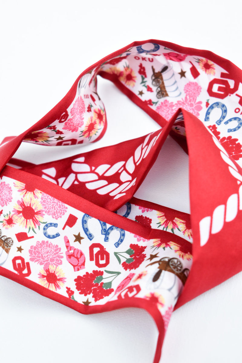Oklahoma Sooners Skinny Scarf – Saturday Silks